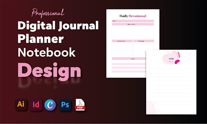 Custom digital journal printable planner esty workbook worksheet canva ...
