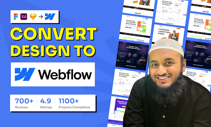 Convert figma to webflow website design and landing page by Imraan_zaack | Fiverr