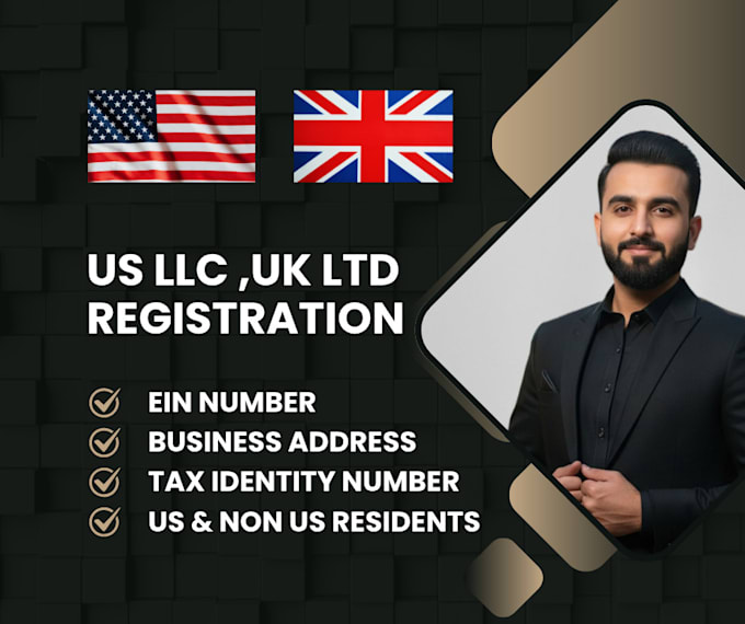 Do us llc registration and uk ltd formation with ein by Hmadeel | Fiverr