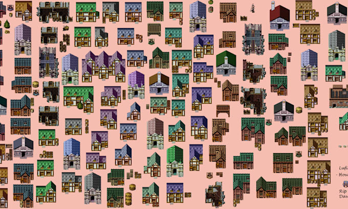 Retro ps1 building, 3d lowpoly map, roblox game map, pixel tileset map ...
