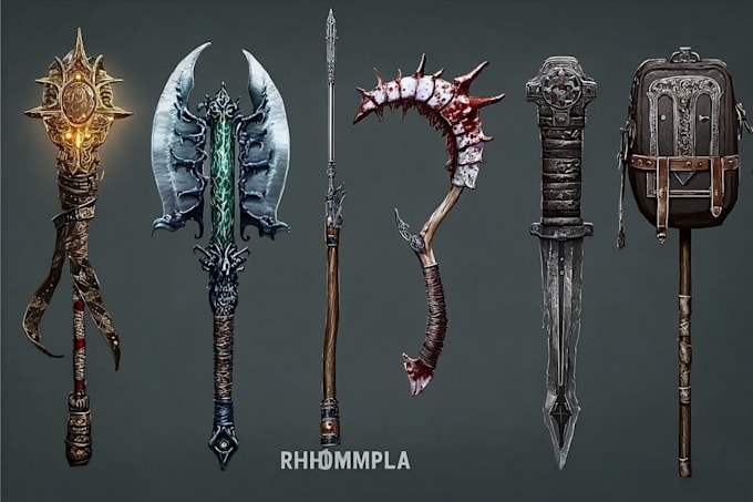 Design unique weapons illustrations by Lianiewis | Fiverr