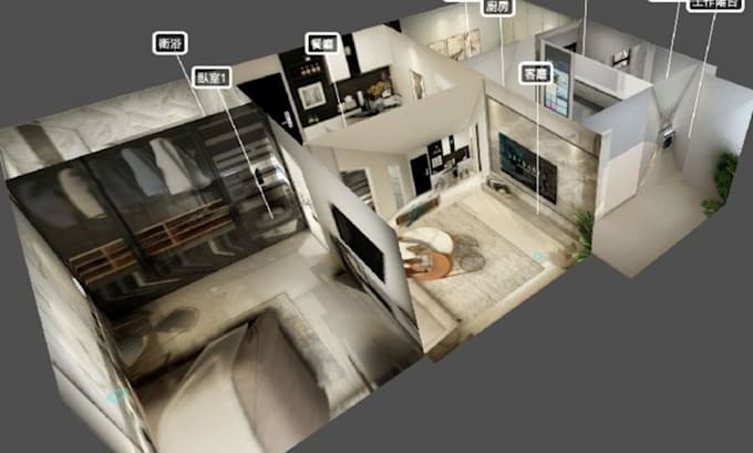 Create 360 virtual tour 3d interactive interior floor using 3dvidsta matterport by Bobbs_hughie ...
