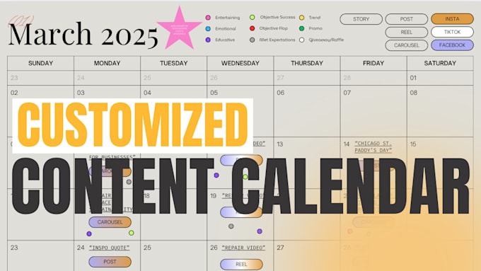 Tailor a content calendar for you, complete with post ideas by ...