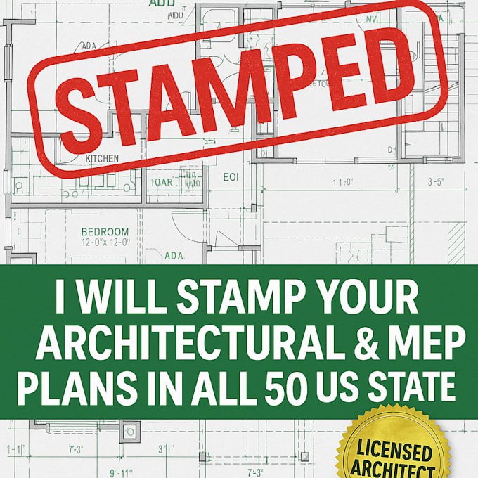 Stamp your architectural mep plans for us states permit approval by ...