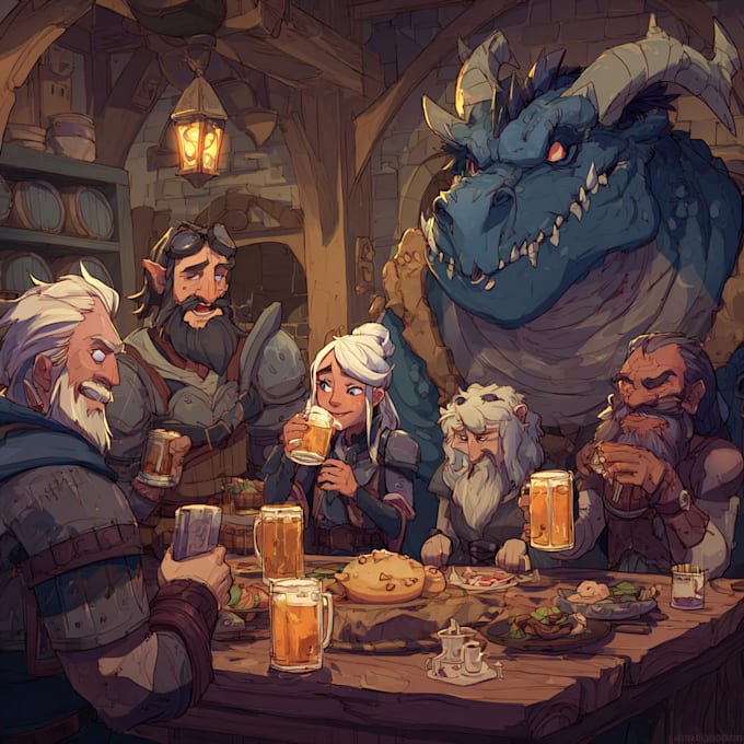 Draw your dnd group party illustration by Dawiekel | Fiverr