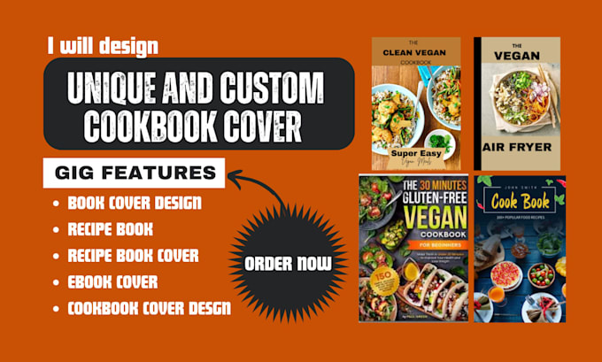 Design an unique cookbook cover and recipe book, cover design by ...