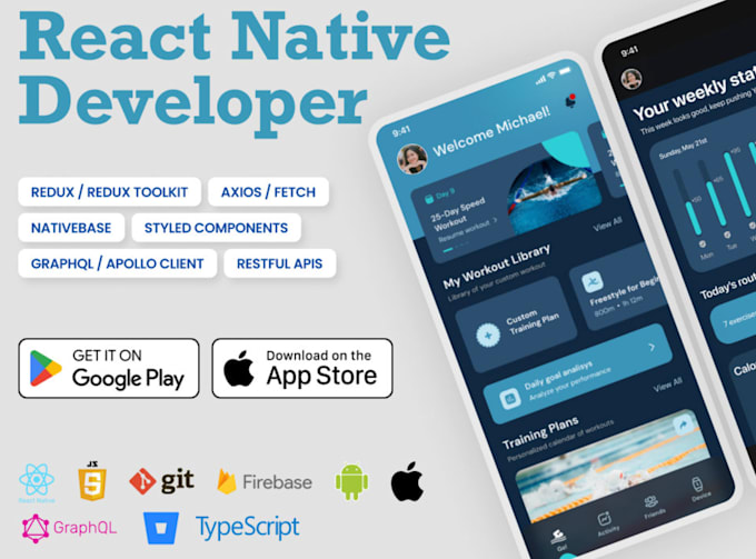 Be your react native android ios app developer react native app ...