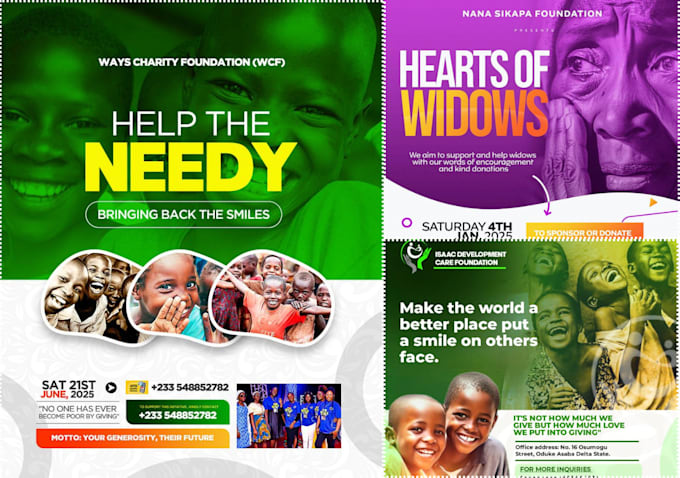 Design non profit, charity, donation, fundraising flyer, qr code by ...