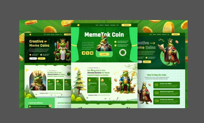 Design meme coin landing page, meme coin website, crypto website ...