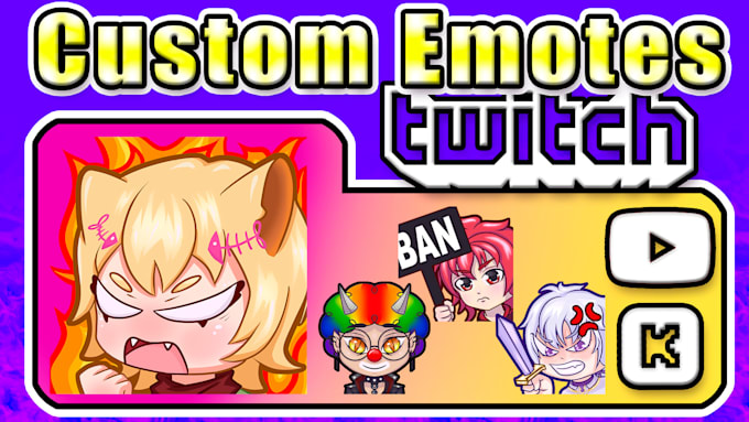 Emotes for twitch streaming, streamer, vtuber, anime design by ...
