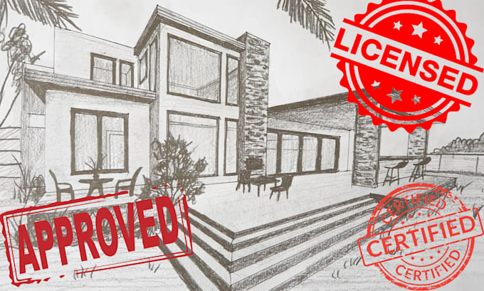 Licensed architect, stamp review sign usa architectural drawings for ...