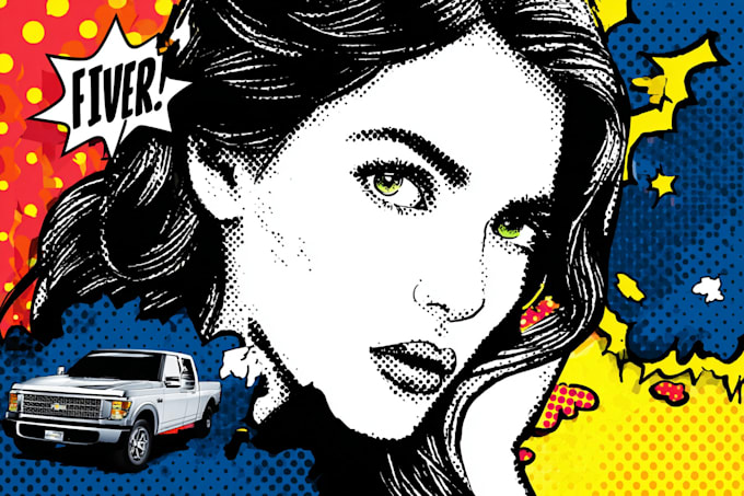Draw a retro pop art roy lichtenstein style by Stevienobbelaar | Fiverr