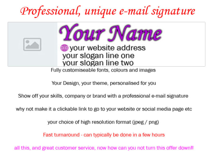 Create you professional email signatures by Krh1designs | Fiverr