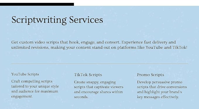 Write an impactful video script for you by One_impact | Fiverr