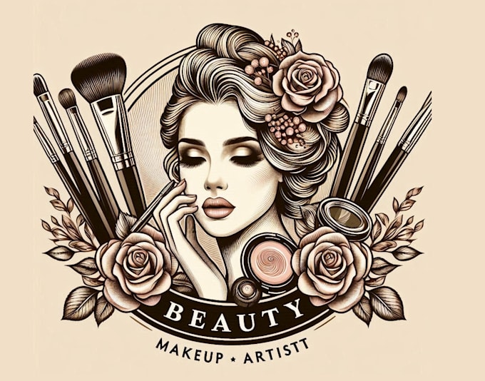 Create vintage beauty makeup artist logo by Larrpezik | Fiverr