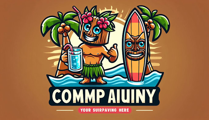 Create fun aloha tiki surfing drink mascot logo within new concepts for ...