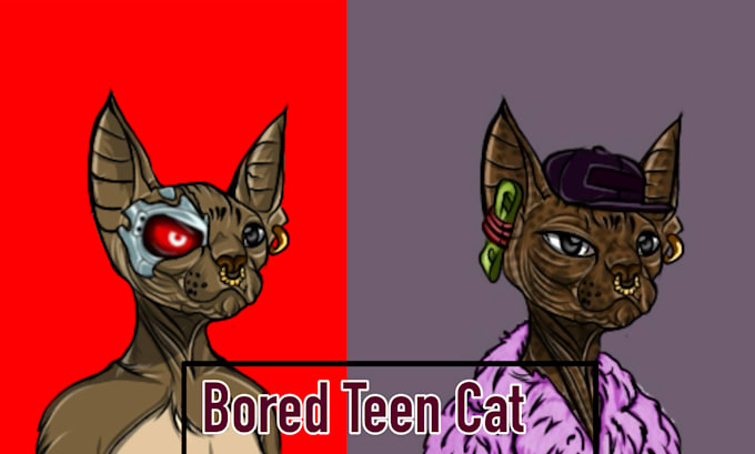 Draw a custom nft style cat avatar or cartoon character by Bobitos | Fiverr