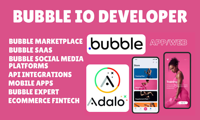 Develop bubble io developer mvp marketplace adalo flutterflow developer figma by Sampldw1 | Fiverr