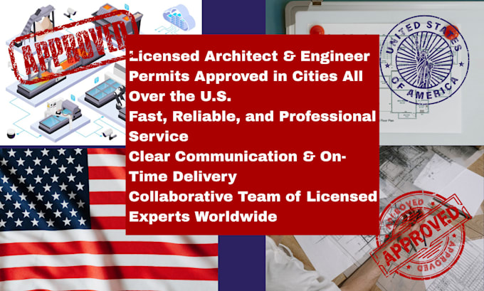 Draw stamp architectural construction plan, city permit mep engineering ...