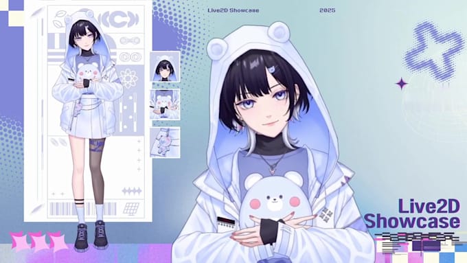 Draw live 2d vtuber model, live 2d rigging, face rig, vtuber commission ...