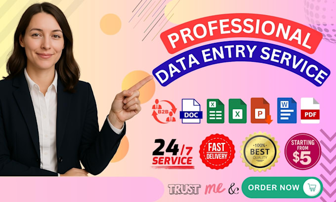 Do data entry, web research, typing work, and lead generation by Anikkarmaker | Fiverr