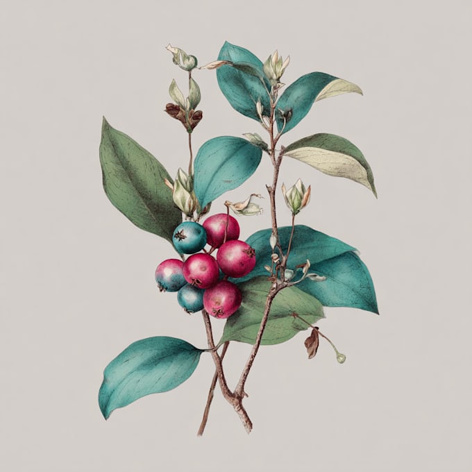 Draw beautiful botanic flower floral watercolor illustration by Gekhatu ...