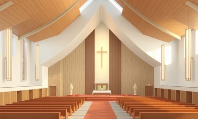 Do church design elevation 3d rendering interior design by ...