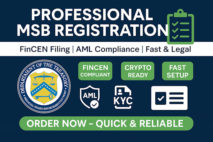 Do us msb license registration, fincen department and aml compliance by Kathyelizabeth5 | Fiverr