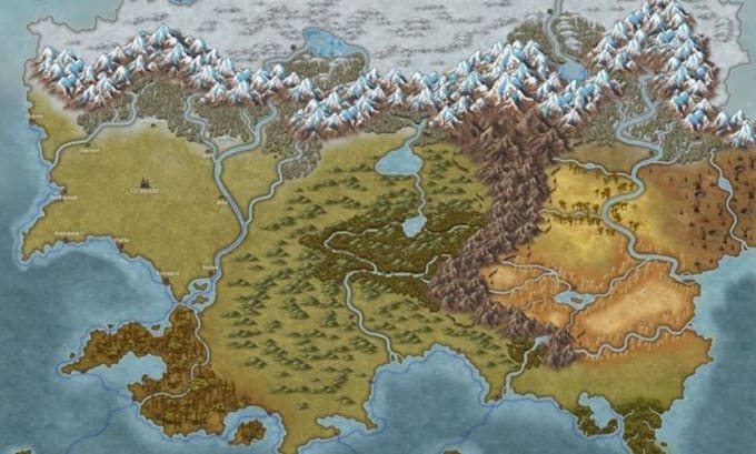 Illustrate fantasy dnd map tabletop map rpg map world building map in ...
