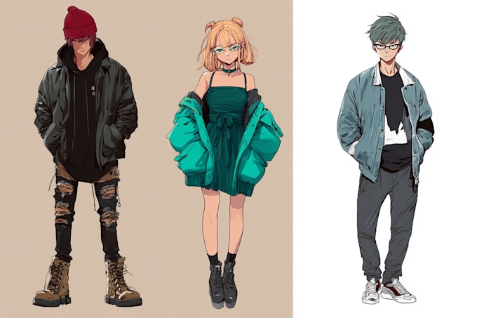 Create a custom characters in the anime style by Renielaauw | Fiverr