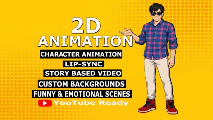 Create story based 2d animated videos with lip sync and background by ...