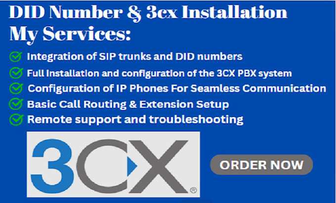 Set up 3cx with a did number, configure a spoof api sip trunk by ...