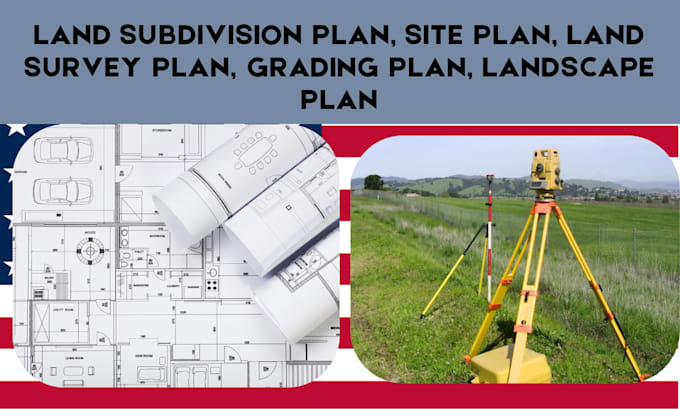Draw land survey plan, subdivision, cad site plan, grading, landscape ...