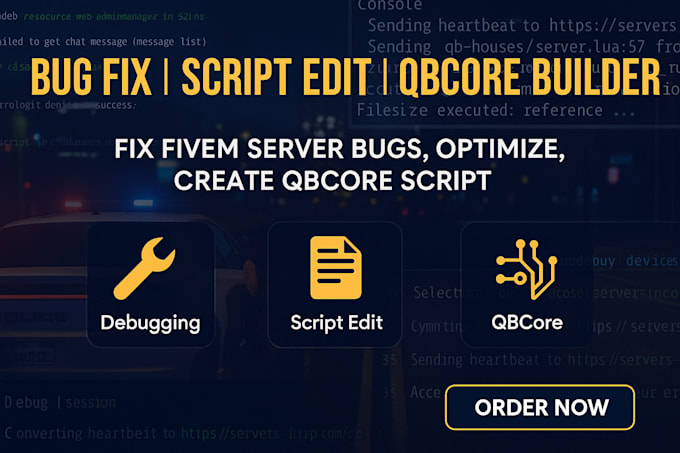 Fix edit and optimise fivem server bugs, and create qbcore based fivem script