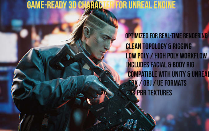 Create realistic 3d game character with 4k textures unreal engine game design by Vandora_josh ...