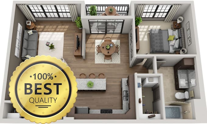 Create interior or exterior rendering and 3d floor plan by Engr__richard | Fiverr