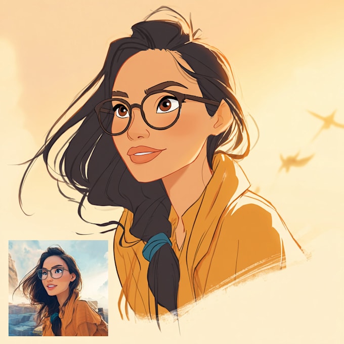 Draw you a beautiful portrait disney cartoon style by Naemierd | Fiverr