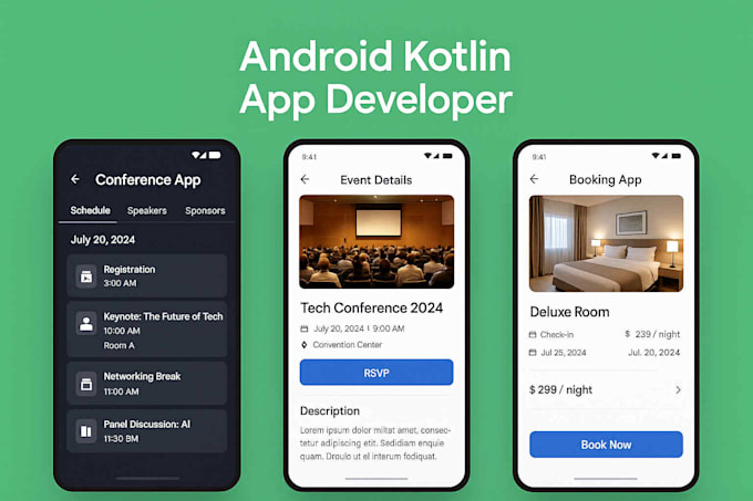 Build professional android apps using kotlin by Dzeller | Fiverr
