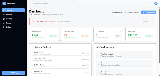 Power apps inventory management system stock tracking bar code scanner ...