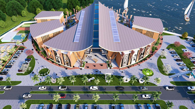 Luxury real estate waterfront property,site plan,beach resort,riverside ...