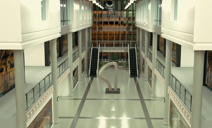 Design a 3d interior shopping mall, super market design, store design ...