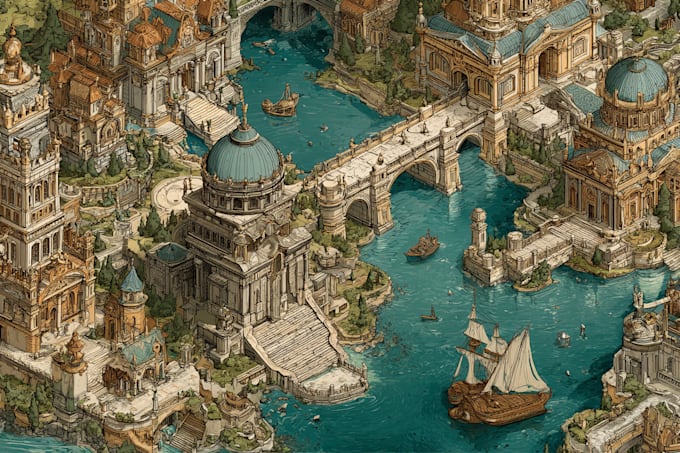 Do fantasy map building line art location map dnd site plan by ...