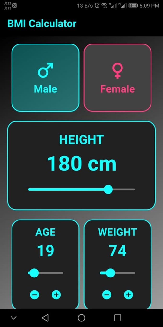 Build a custom flutter bmi calculator app by Taimoor_dev11 | Fiverr
