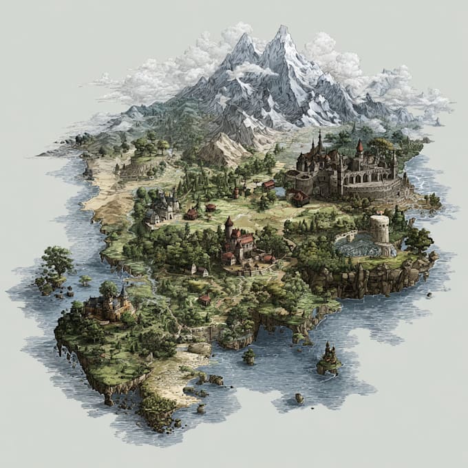 Do fantasy map building line art location map dnd site plan by Shawobb ...