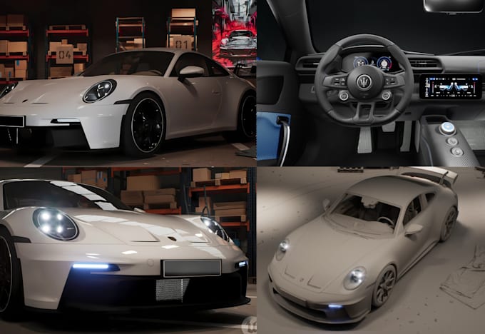 Design 3d car model 3d car render for vrgame secondlife fivem game or ...