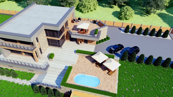 Remodel 3d exterior design, 3d elevation, landscape, backyard patio ...