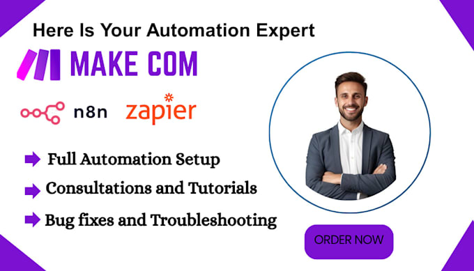 Tutor or setup your make com automation n8n automation made com zapier by Tobi_suara | Fiverr