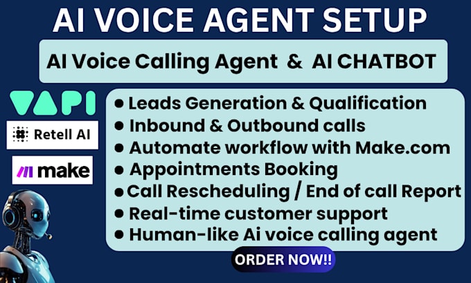 Ai voice agent vapi ai retell ai automated voice gohighlevel chatbot make com by Johann_tech ...