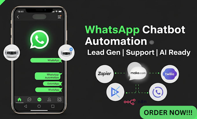 Build a whatsapp ai chatbot automation twilio, n8n, manychat, whatsapp cloud api by ...