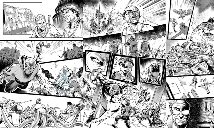 Draw comic book illustration anime manga comic art comic book artist ...